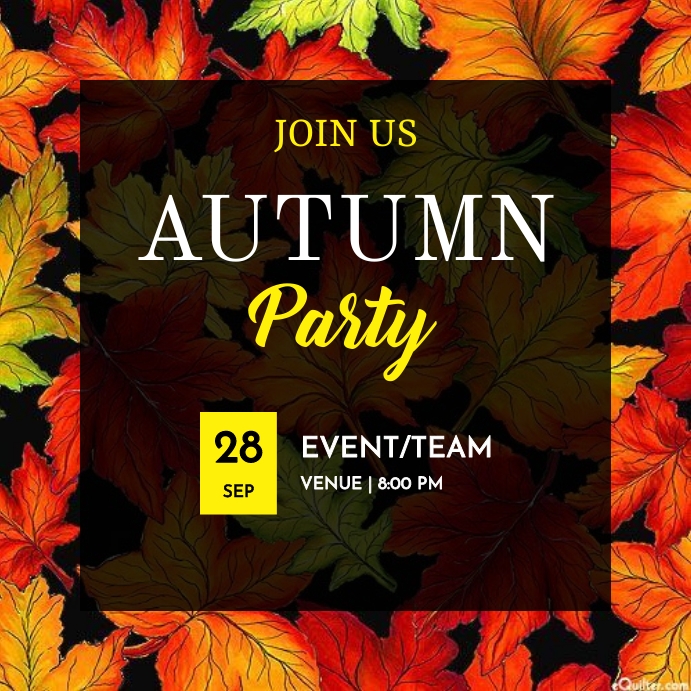 AUTUMN PARTY Template | PosterMyWall