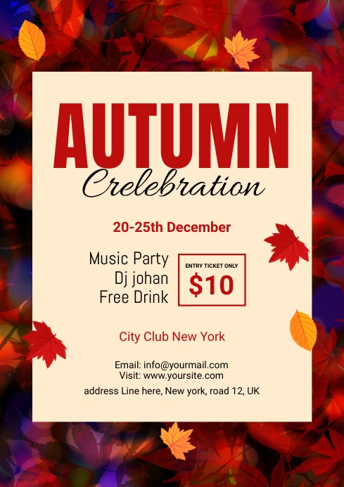 Autumn party flyer Template | PosterMyWall