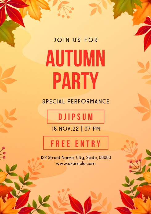Autumn Party Flyer Template | PosterMyWall