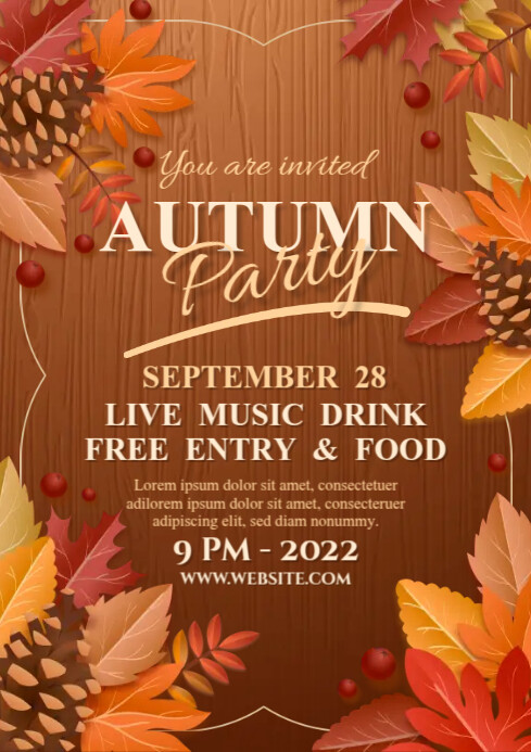 Autumn Party Flyer Template | PosterMyWall