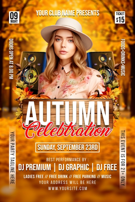 Autumn Party Flyer or Poster Template | PosterMyWall