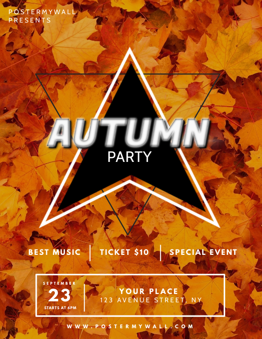 Autumn party Flyer Template | PosterMyWall