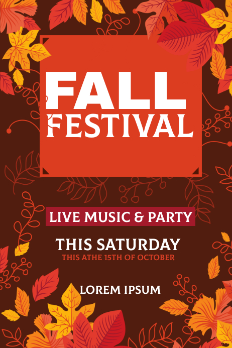 Autumn Party Poster with Leaves Template | PosterMyWall