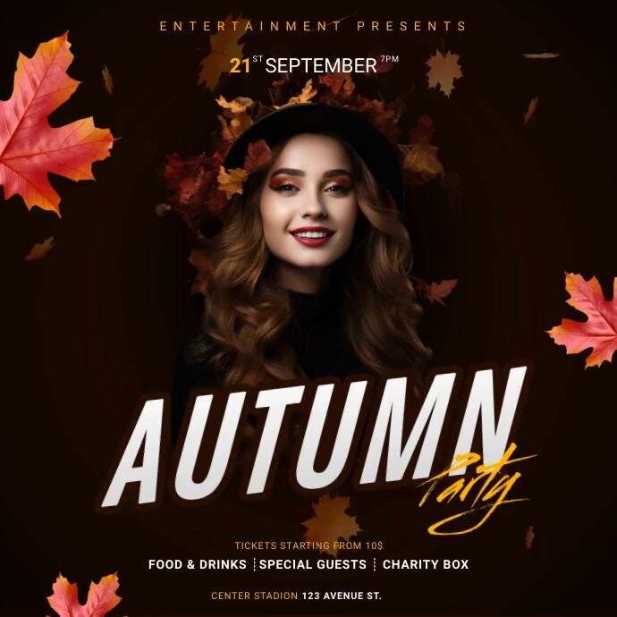 Autumn Party video ad Template | PosterMyWall