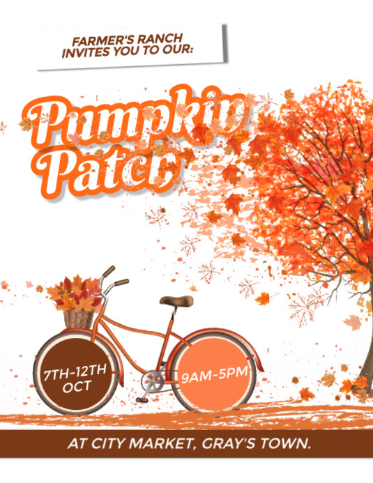AUTUMN PUMPKIN PATCH FLYER TEMPLATE | PosterMyWall