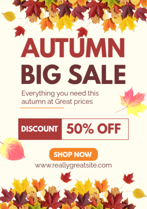 Autumn Sale Poster Template – Fall Season Discount & Clearance ...