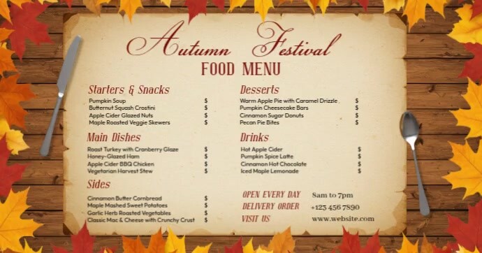 Copy of Autumn Season Food Menu | PosterMyWall