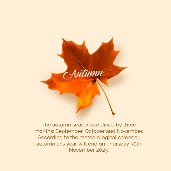 Autumn Season Greeting Card Instagram Post Template | PosterMyWall