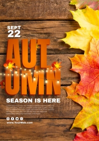 Hello Autumn Fall Season Greeting Template | PosterMyWall