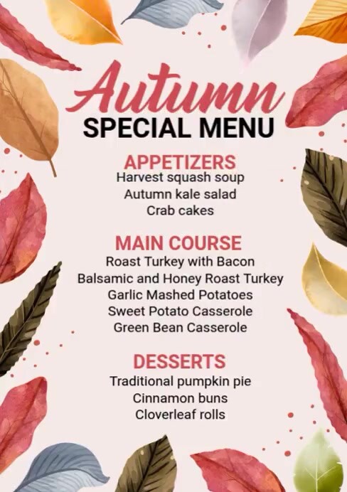 Plantilla de Autumn Special Menu | PosterMyWall