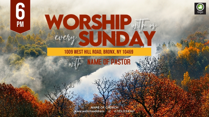 Copy of Autumn Sunday Service | PosterMyWall