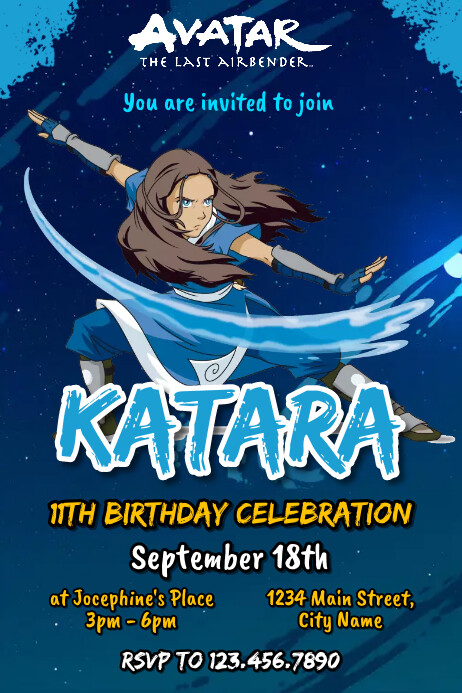 Avatar The Last Air Bender Birthday Template | PosterMyWall