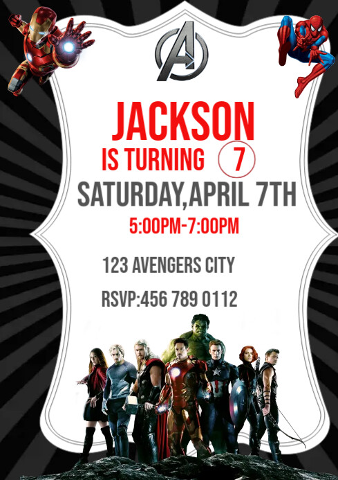 Avengers | Birthday Invitation Template | PosterMyWall