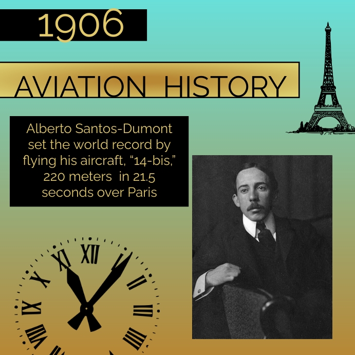 Aviation History Fun Facts Social Post Template | PosterMyWall