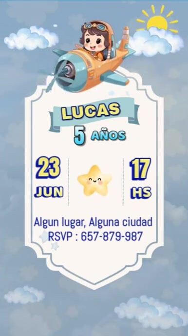 aviator birthday invitation Template | PosterMyWall
