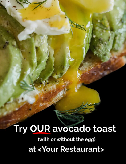 Avocado toast Template | PosterMyWall