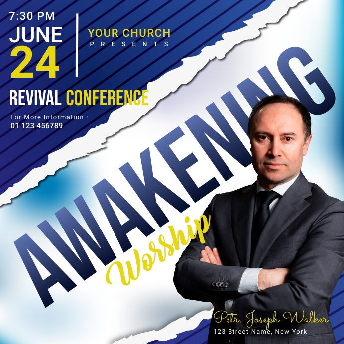 Awakening Worship Church Flyer/Poster Template | PosterMyWall