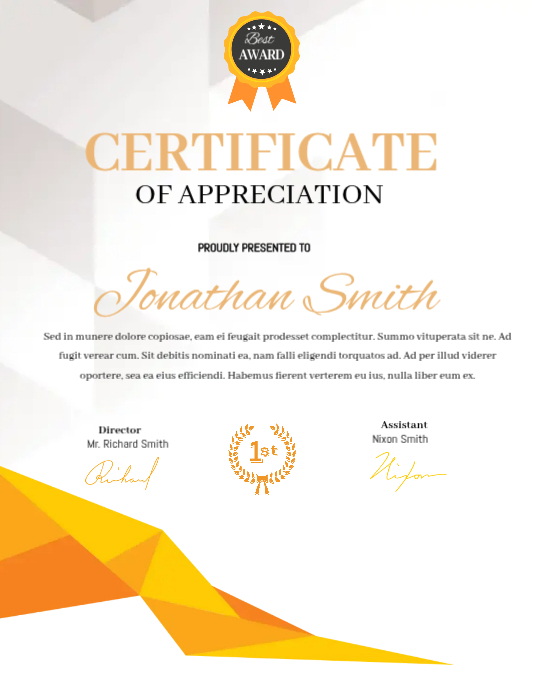 Copy of Award Certificate Template | PosterMyWall