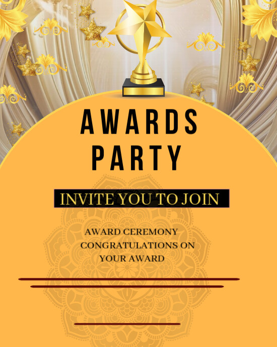 Award party invitation poster design Template | PosterMyWall