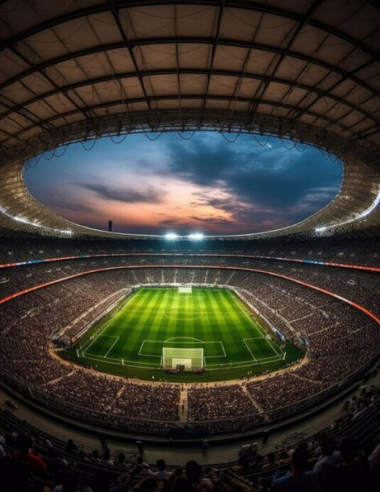 Awesome photography of a soccer football stadium on fire Template ...