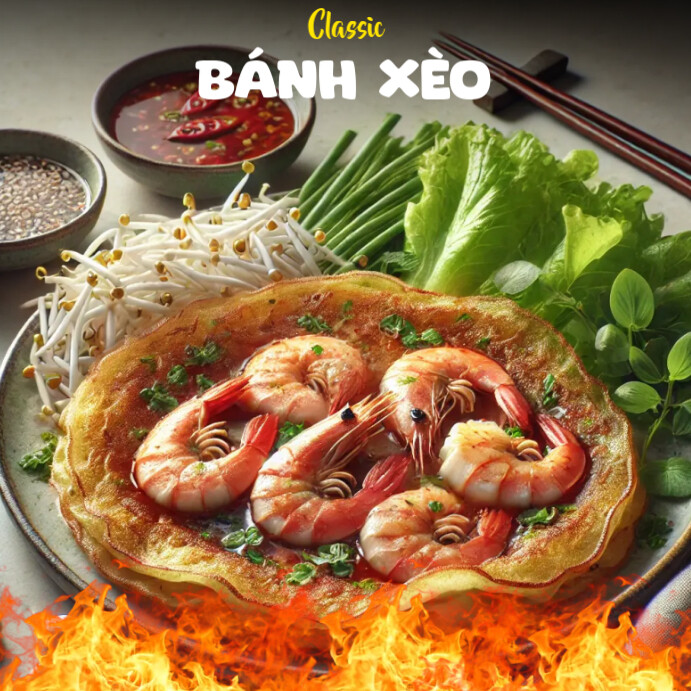 Plantilla de Bánh xèo Vietnamese Food Poster Template | PosterMyWall