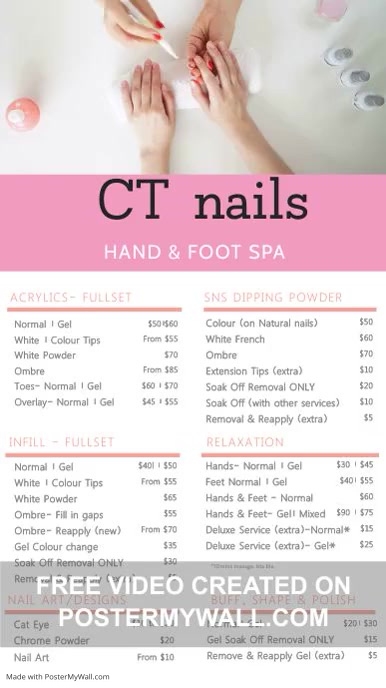 Copy of Pink Hand and Foot Massage Spa Menu | PosterMyWall