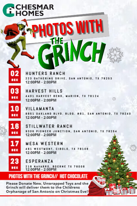GRINCH SCHEDULE 2023 | PosterMyWall