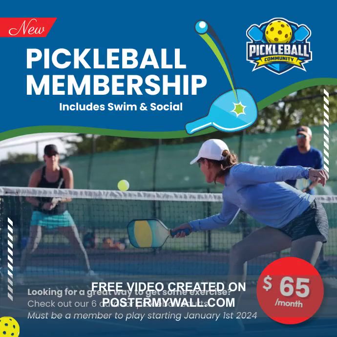 Pickleball Club Membership Ad Post Template | PosterMyWall