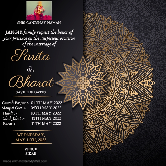 Copy of Copy of wedding card design | PosterMyWall