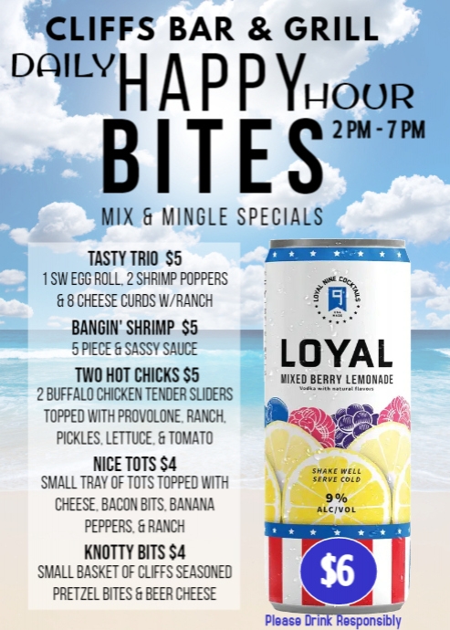 Copy of HAPPY HOUR BITES APRIL | PosterMyWall