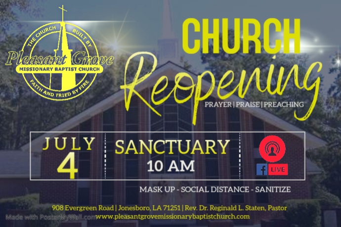 Copy of Church Reopening Flyer Template | PosterMyWall