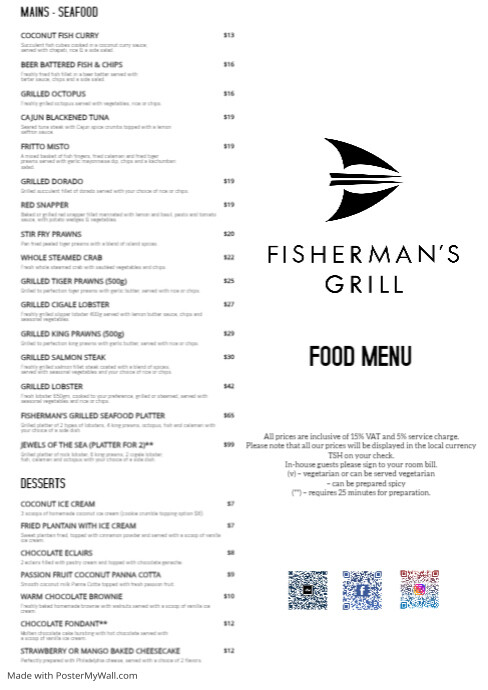 Fisherman's Grill Menu | PosterMyWall