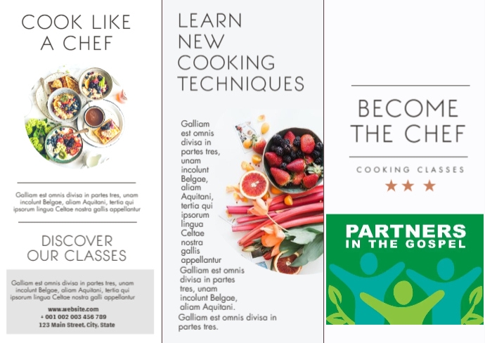 cooking trifold brochure design template | PosterMyWall
