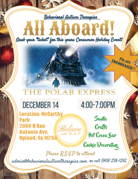 The Polar Express Christmas Party Event Flyer | PosterMyWall