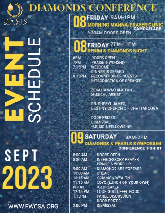 Diamond Conference Event Scedule | PosterMyWall