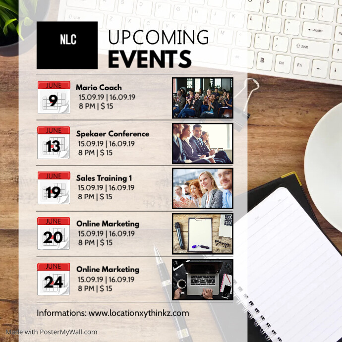 Upcoming events workshops seminars conference | PosterMyWall