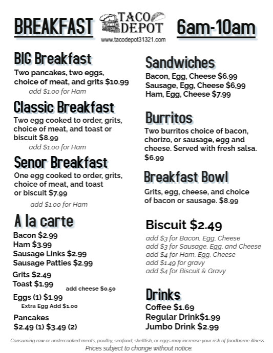 Copy of Restaurant Menu Breakfast Brunch Flyer (1) | PosterMyWall