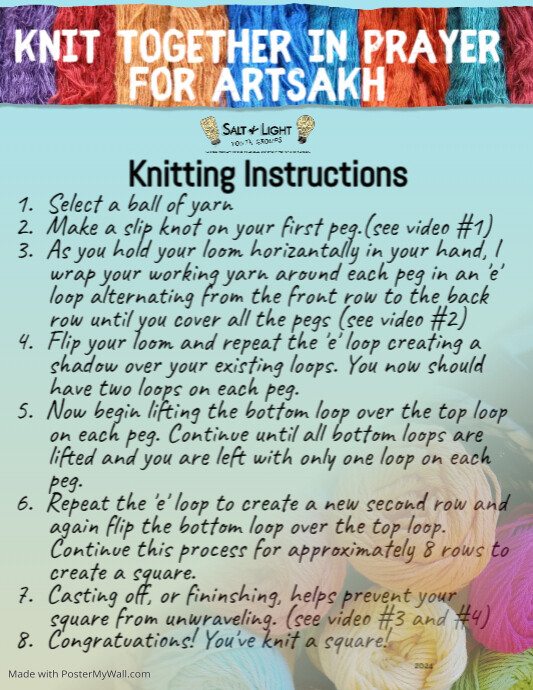 Knit together instructional flyer | PosterMyWall