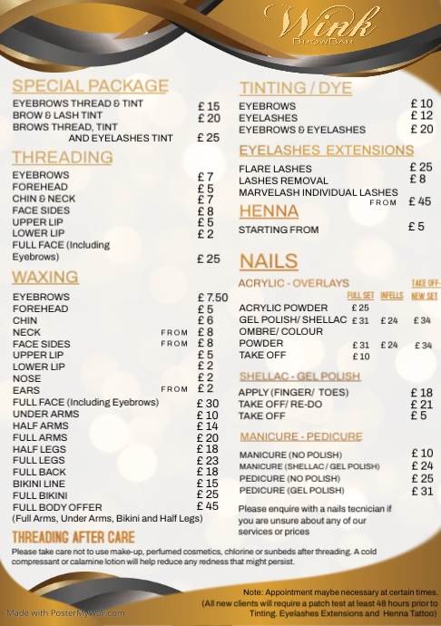 BEAUTY SALON PRICE LIST | PosterMyWall