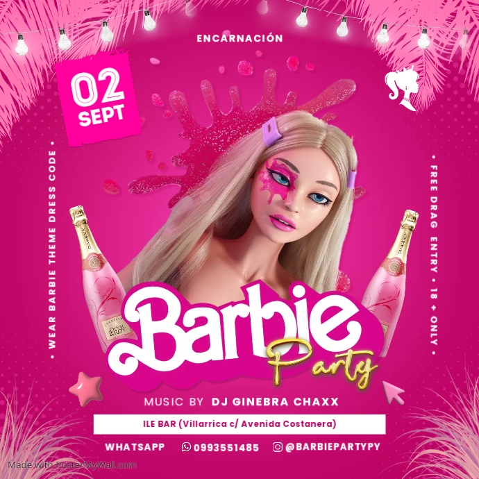 Copy of Barbie Disco Party Post Template | PosterMyWall
