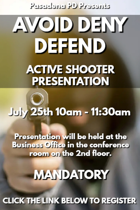 Copy of Active Shooter BO | PosterMyWall