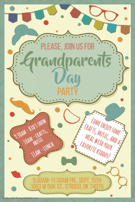 Grandparents Day Party Poster Template | PosterMyWall