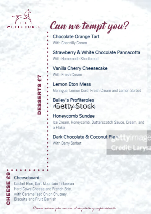 Jan 24 Dessert Menu | PosterMyWall