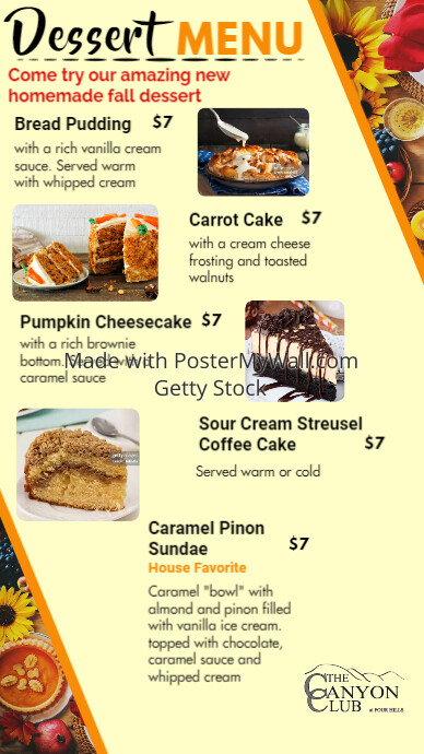 Dessert Menu | PosterMyWall