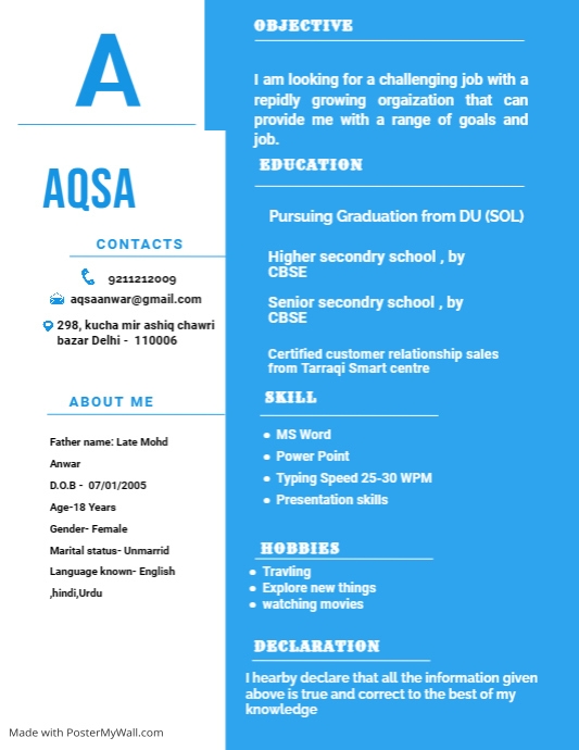 Resume Template | PosterMyWall