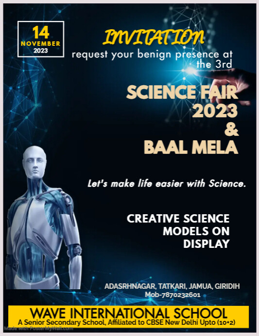 Blue Science and Robotics Magazine Cover Flye | PosterMyWall