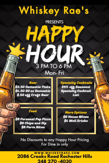 Happy Hour Beer Offer Template | PosterMyWall
