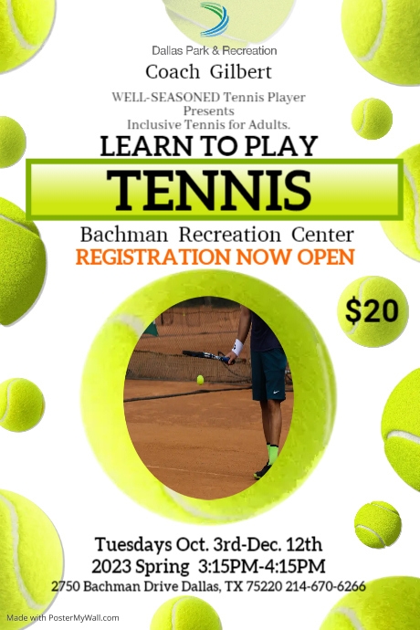 Tennis Lessons Poster Template | PosterMyWall