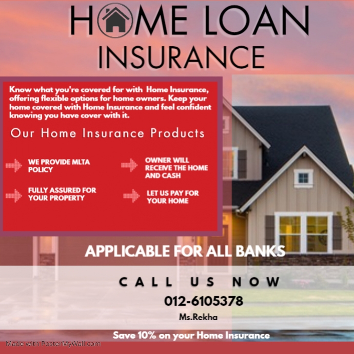 Copy of home insurance | PosterMyWall