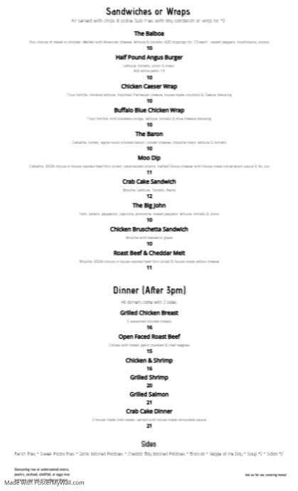 Spring Menu Back | PosterMyWall